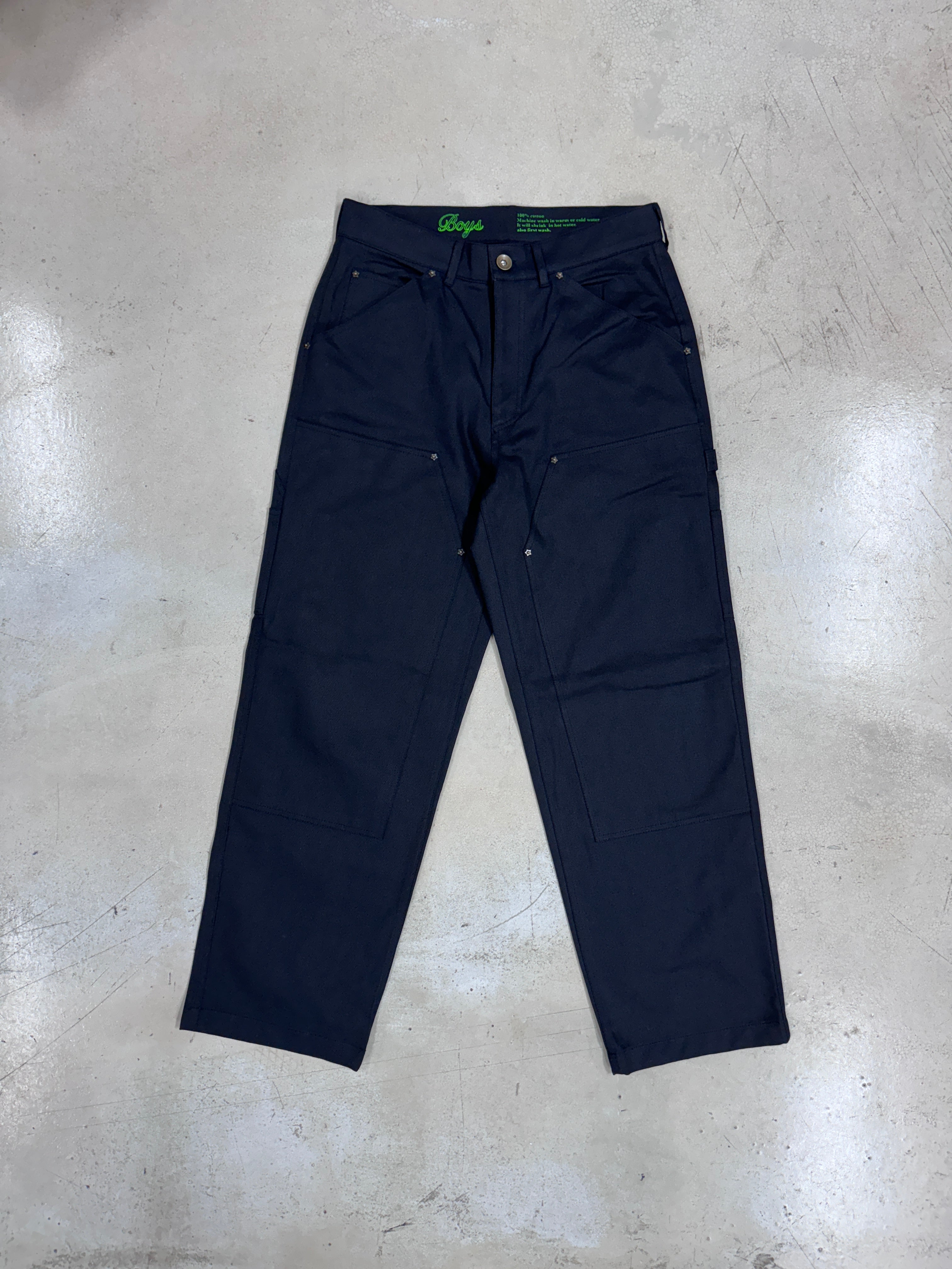 star rivet double knee pants black – Boys